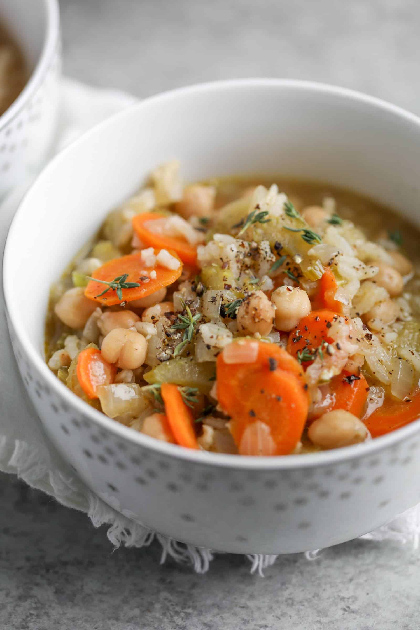 Vegan Chickpea and Rice Soup (30 Minutes) - Delish Knowledge