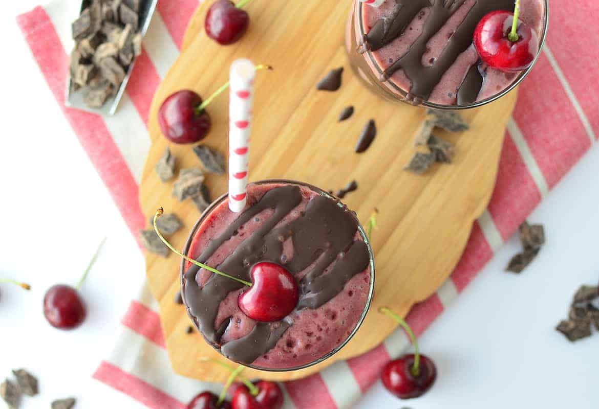 Vegan Chocolate Cherry Milkshakes - Delish Knowledge
