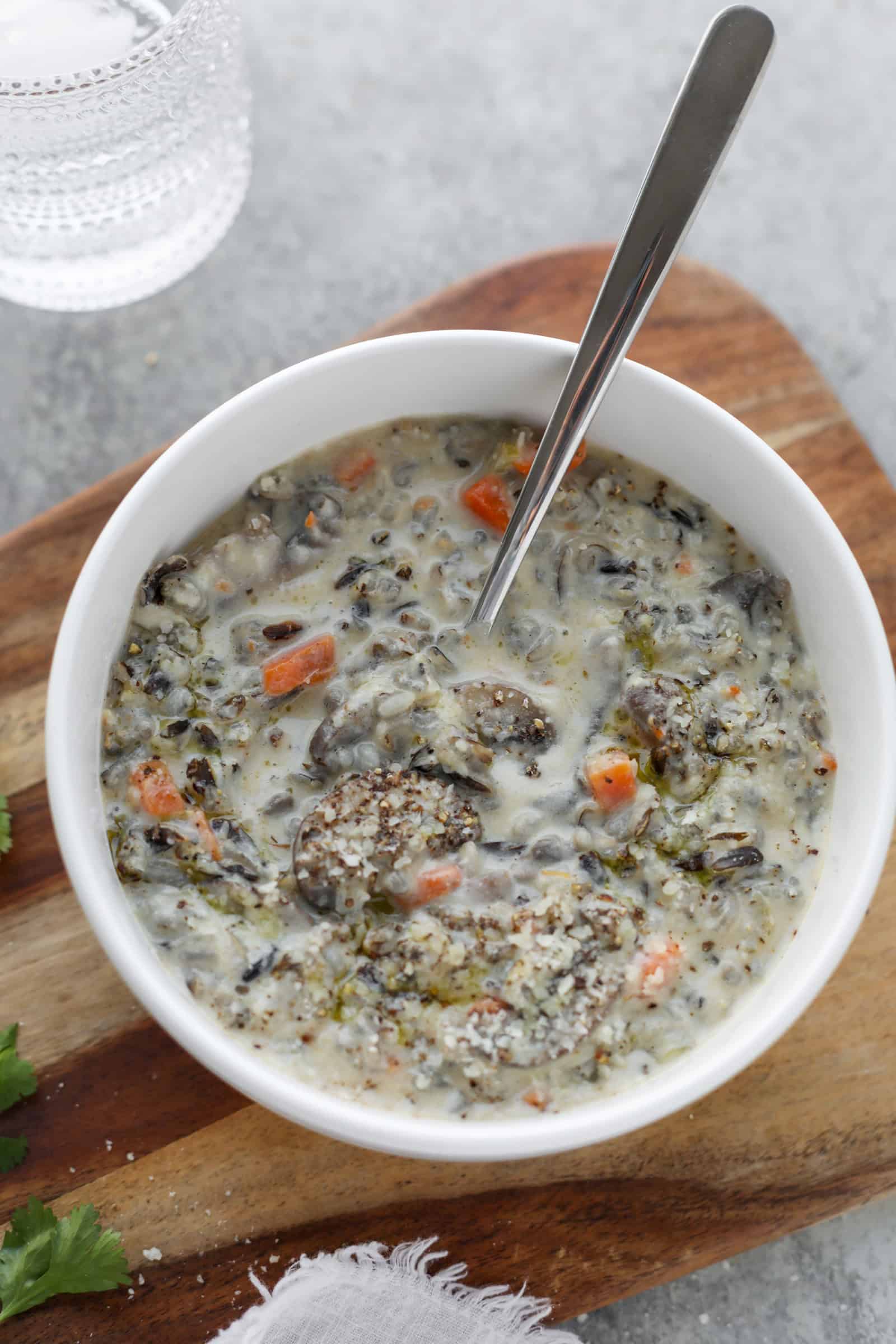 Creamy Mushroom Wild Rice Soup - Delish Knowledge