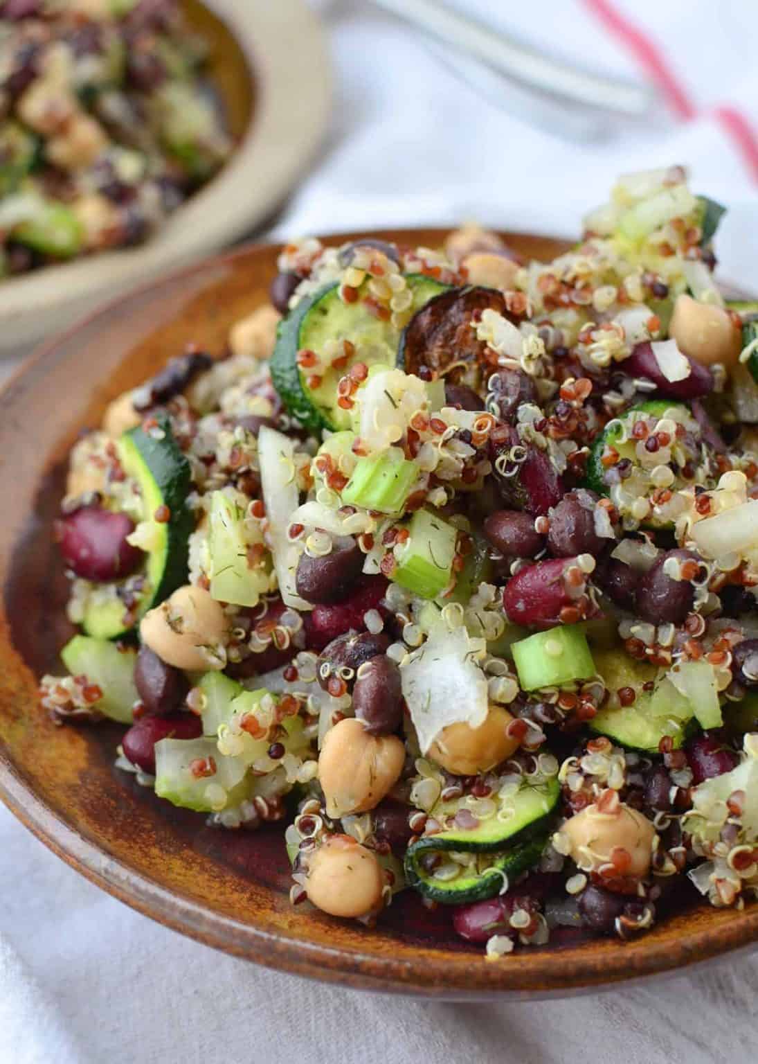 Dilled Bean Salad with Zucchini and Quinoa - Delish Knowledge