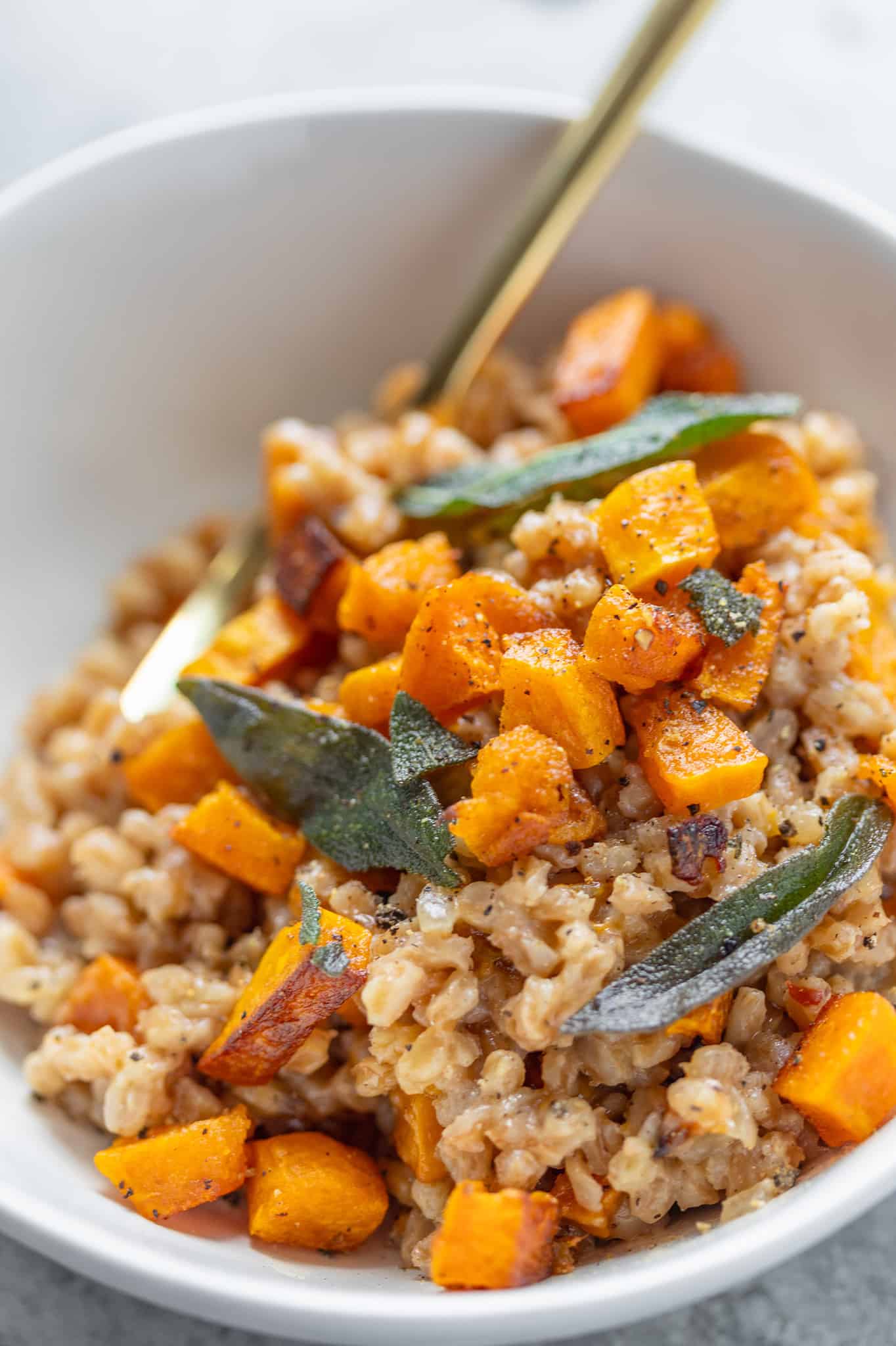 Farro Risotto with Butternut Squash (Farrotto) - Delish Knowledge