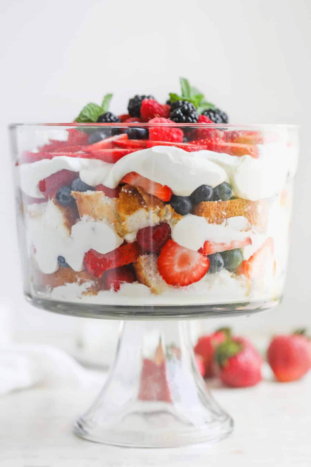 Fresh Berry Trifle with Angel Food Cake (No Bake and Easy!)