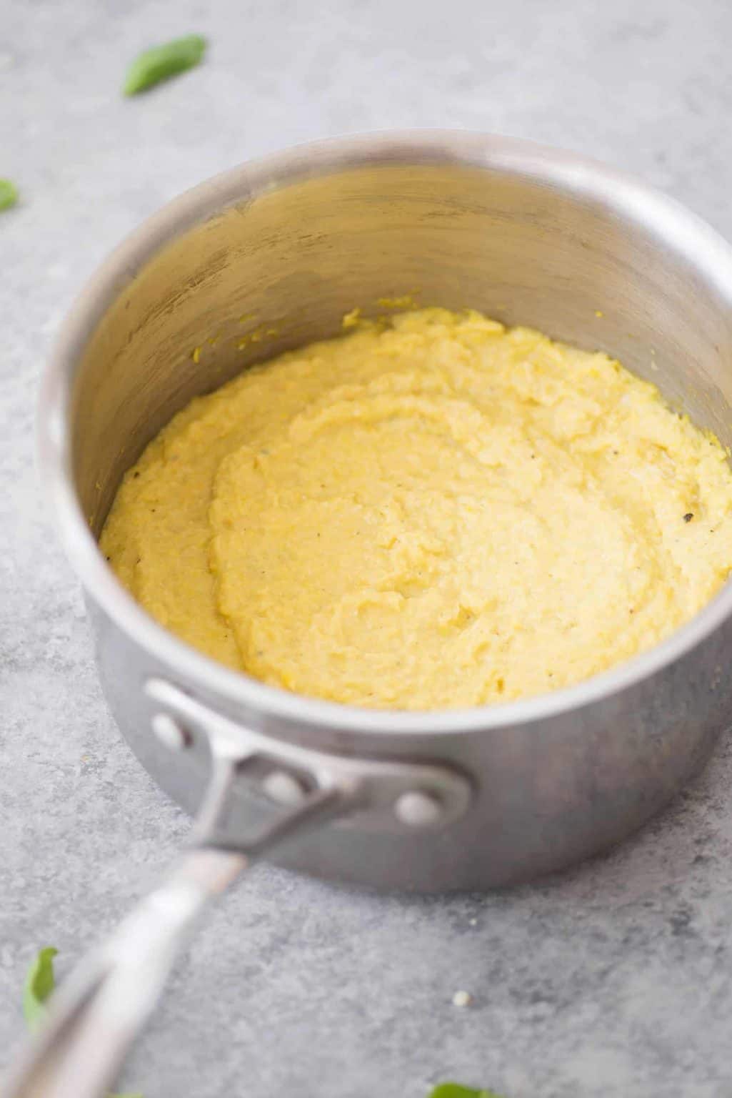 Fresh Corn Polenta with Farm Vegetables and Spicy Basil Oil - Delish ...