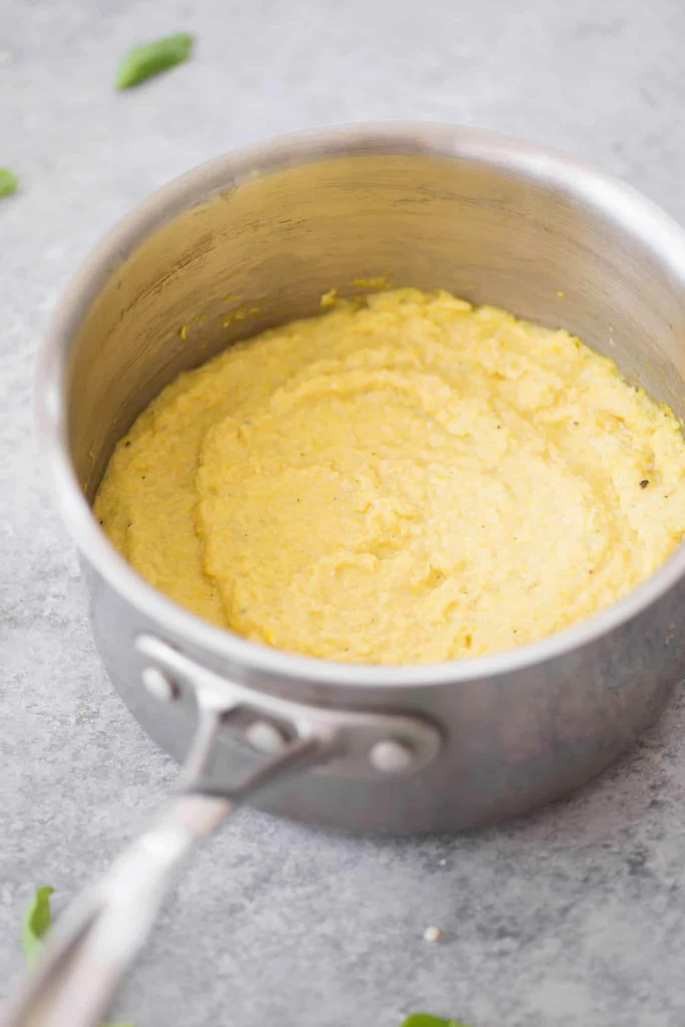 Fresh Corn Polenta with Farm Vegetables and Spicy Basil Oil - Delish ...