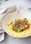 Fresh Corn Polenta with Farm Vegetables and Spicy Basil Oil - Delish ...