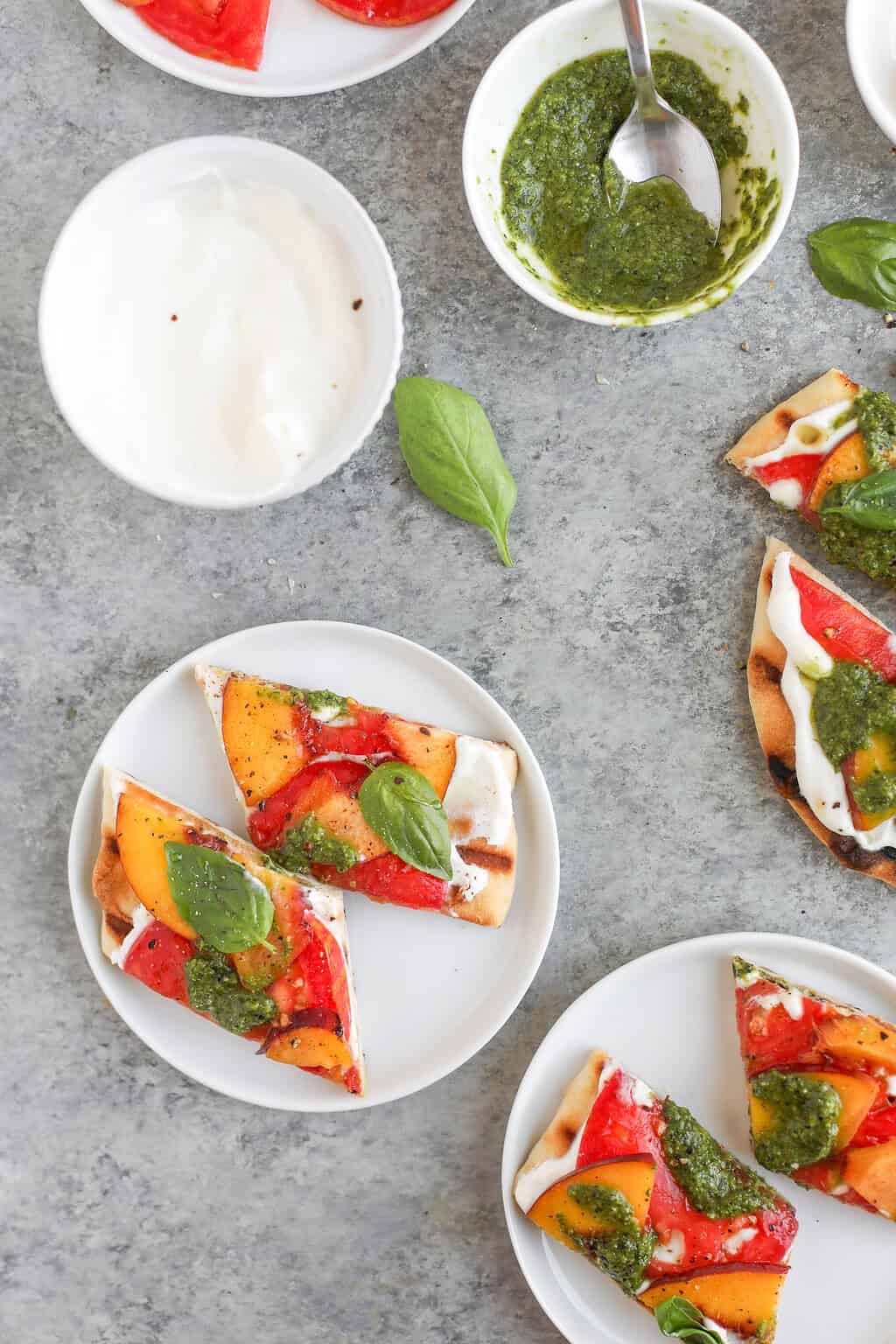 Summer Grilled Flatbread with Peaches, Tomatoes, and Whipped Ricotta ...