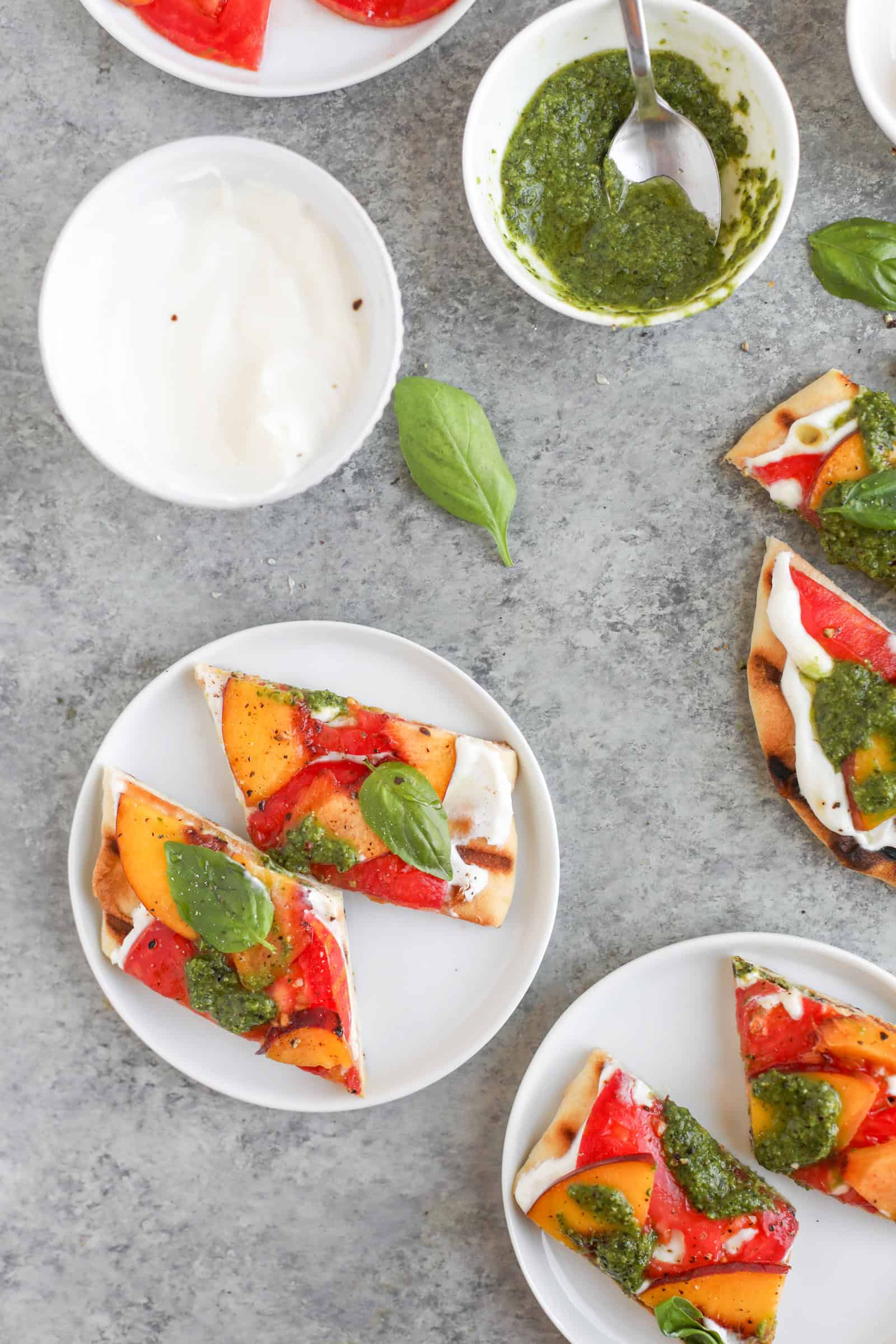 Summer Grilled Flatbread with Peaches, Tomatoes, and Whipped Ricotta ...