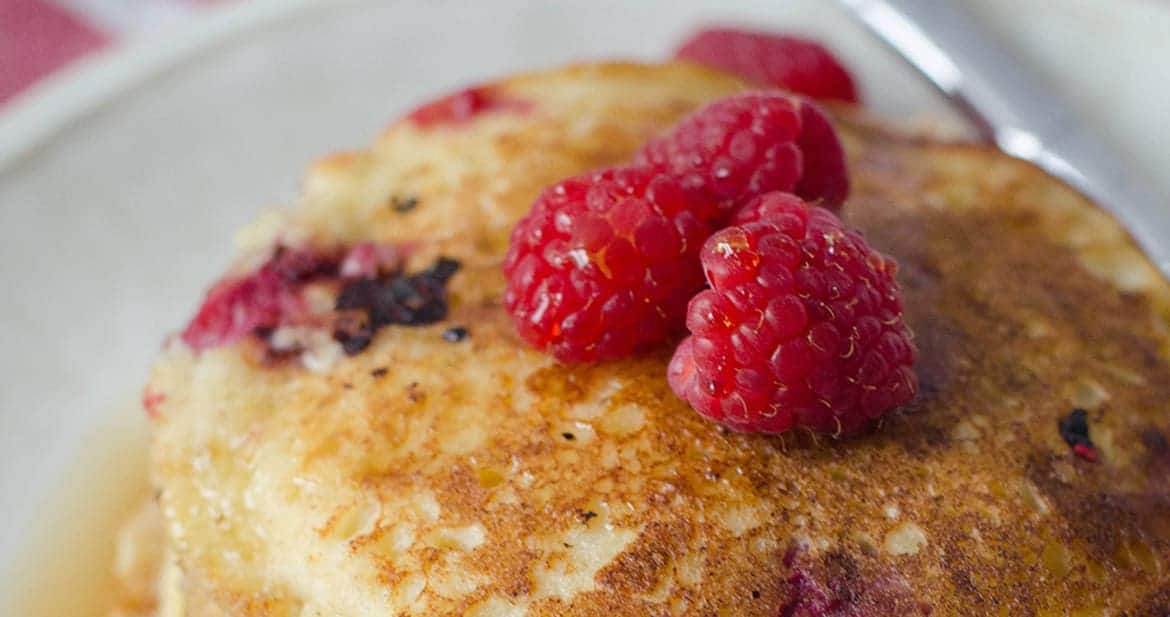 Lemon Raspberry Ricotta Pancakes - Delish Knowledge