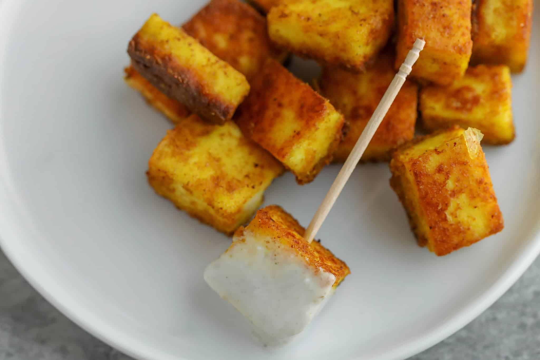 Spicy Paneer Bites with Mint Chutney Sauce - Delish Knowledge