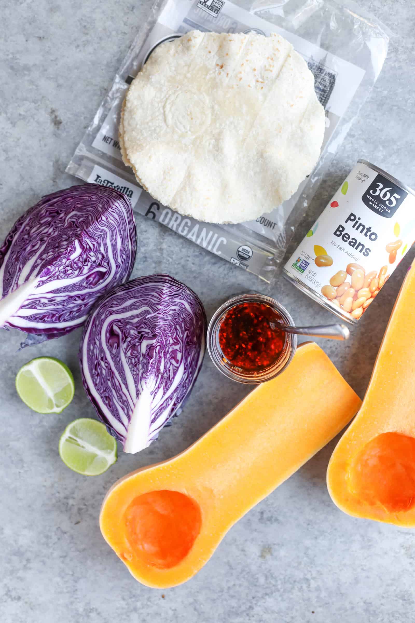 Butternut Squash and Pinto Bean Tacos with Salsa Macha