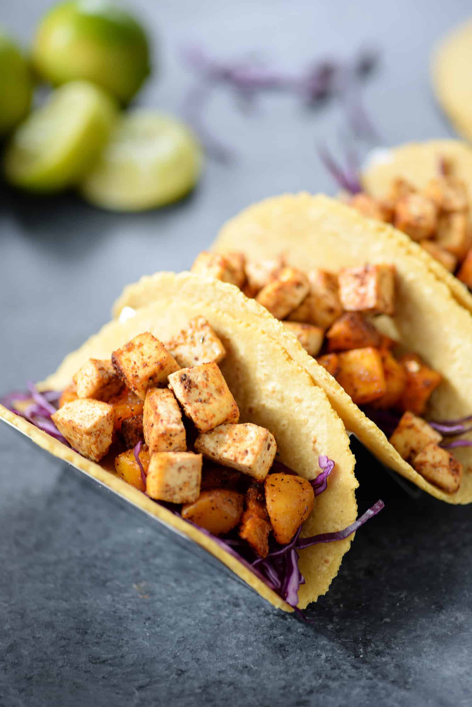 Roasted Butternut Squash and Chipotle Tofu Tacos - Delish Knowledge
