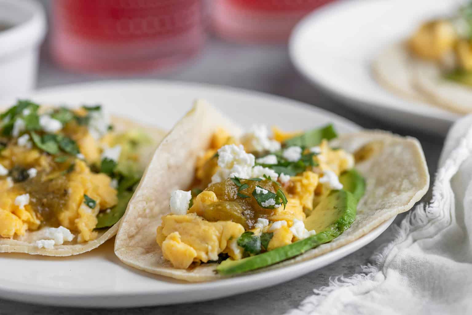 Scrambled Egg Tacos with Salsa Verde - Delish Knowledge