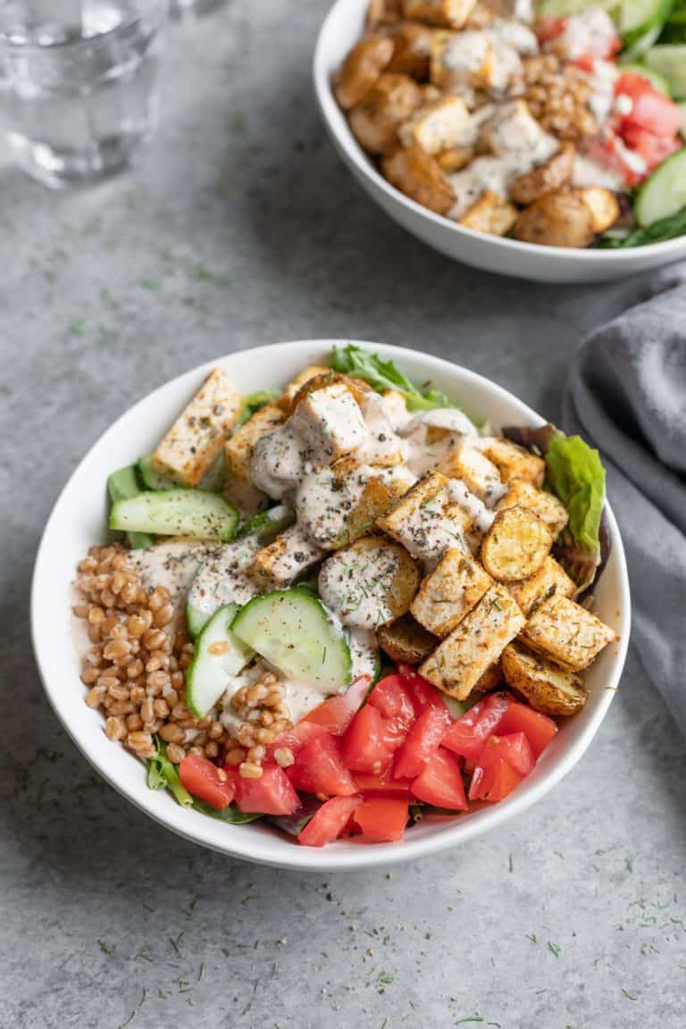 Plant-Based Sheet Pan Ranch Bowls - Delish Knowledge