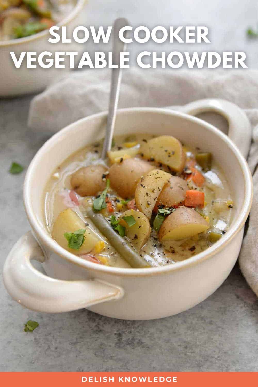 Slow Cooker Vegetable Chowder - Delish Knowledge