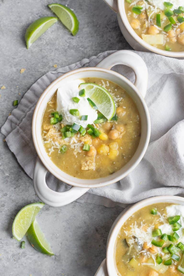 Spicy Vegan Salsa Verde Soup - Delish Knowledge