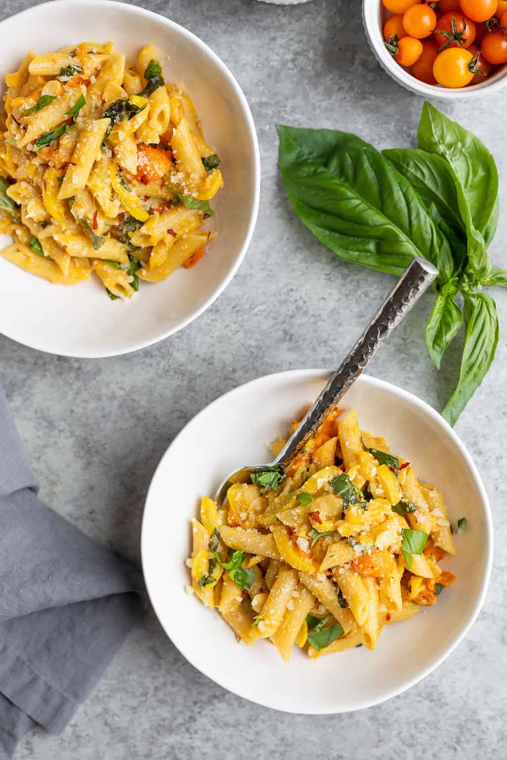 Sun Gold Tomato Pasta with Summer Squash - Delish Knowledge
