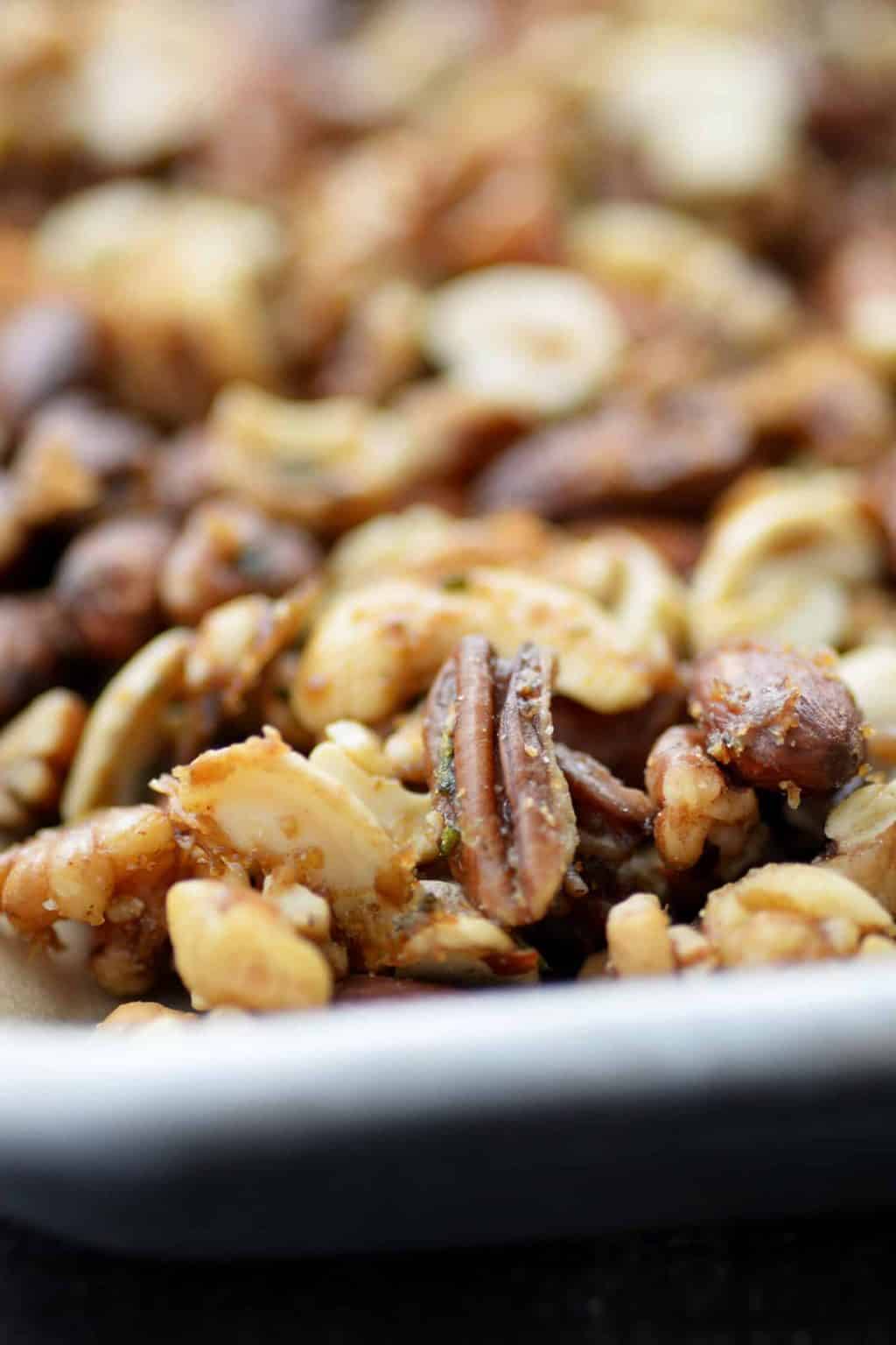 Sweet and Spicy Rosemary Roasted Nuts - Delish Knowledge