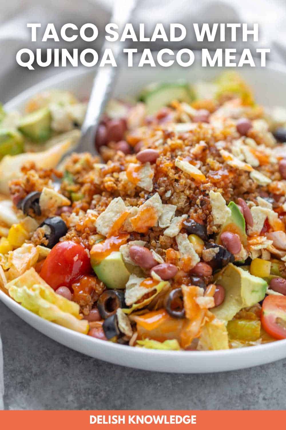 Vegan Taco Salad with Quinoa Taco Meat - Delish Knowledge