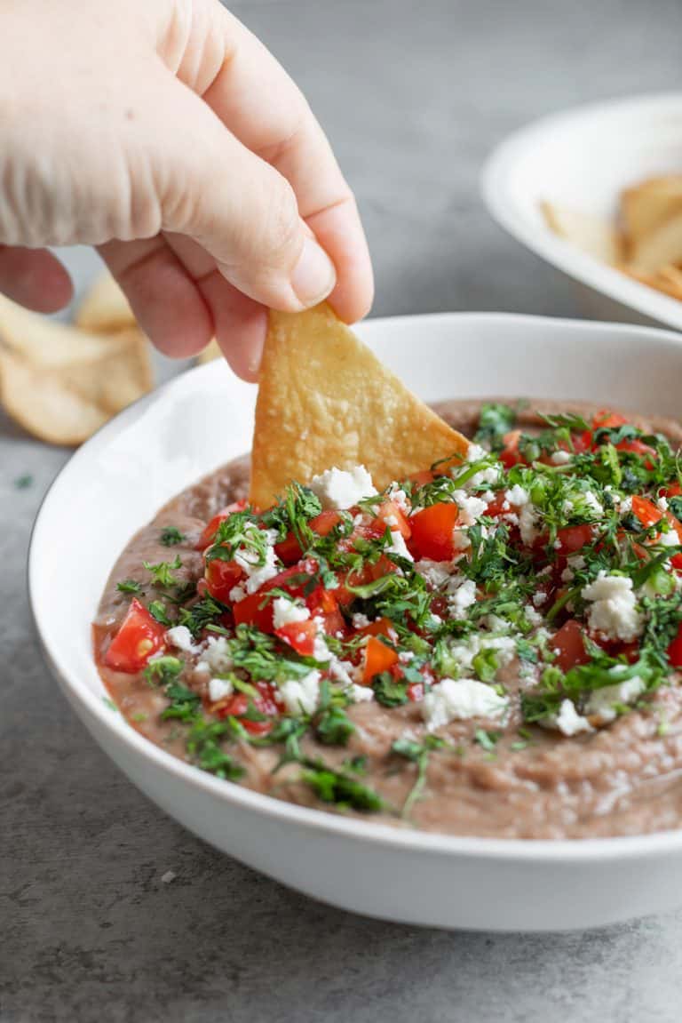 Vegan Bean Dip (With Homemade Tortilla Chips)