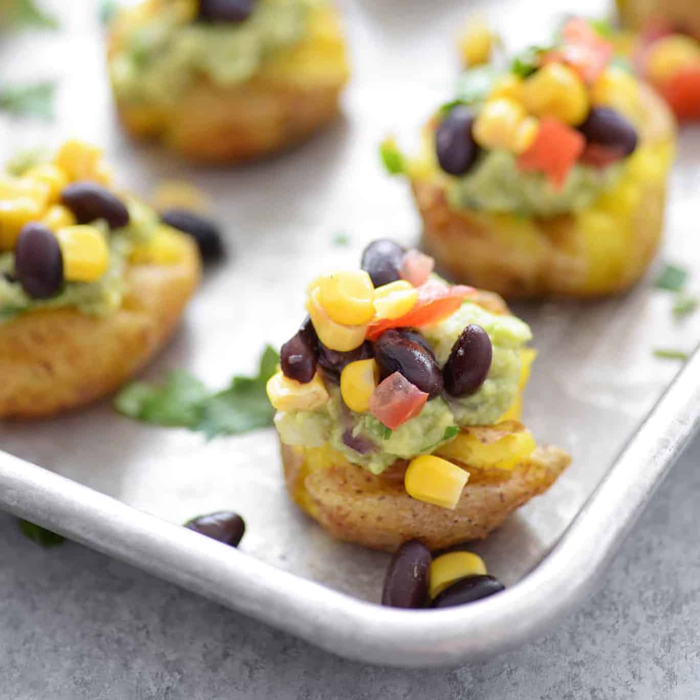 Vegan Loaded Smashed Potatoes - Delish Knowledge