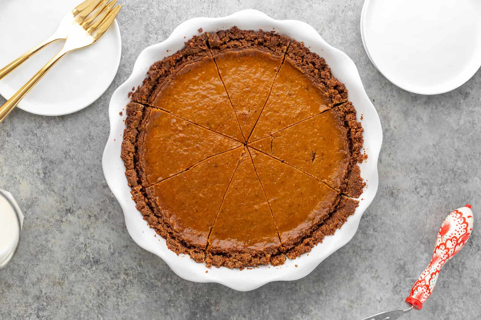 Vegan Pumpkin Pie with Graham Cracker Crust - Delish Knowledge