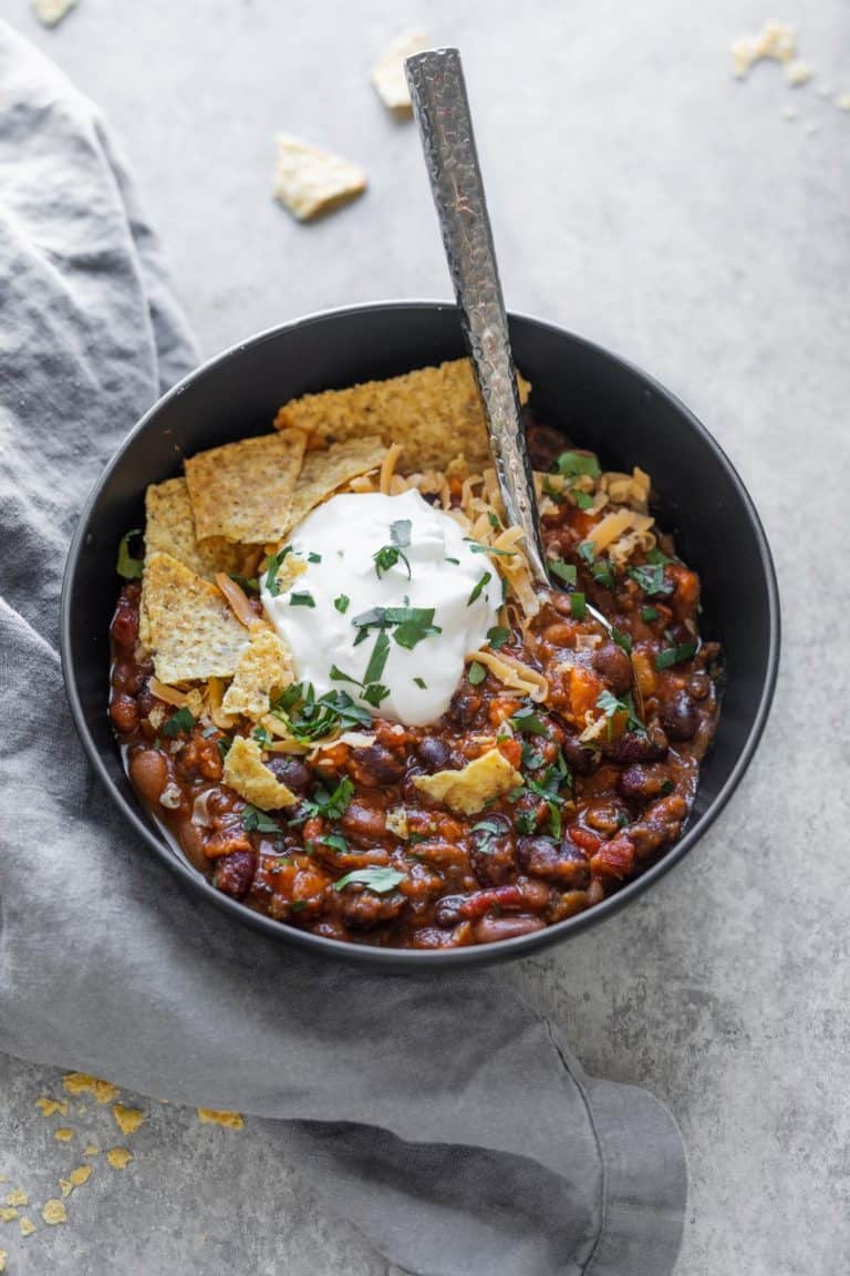Vegetarian Bean Chili - Delish Knowledge