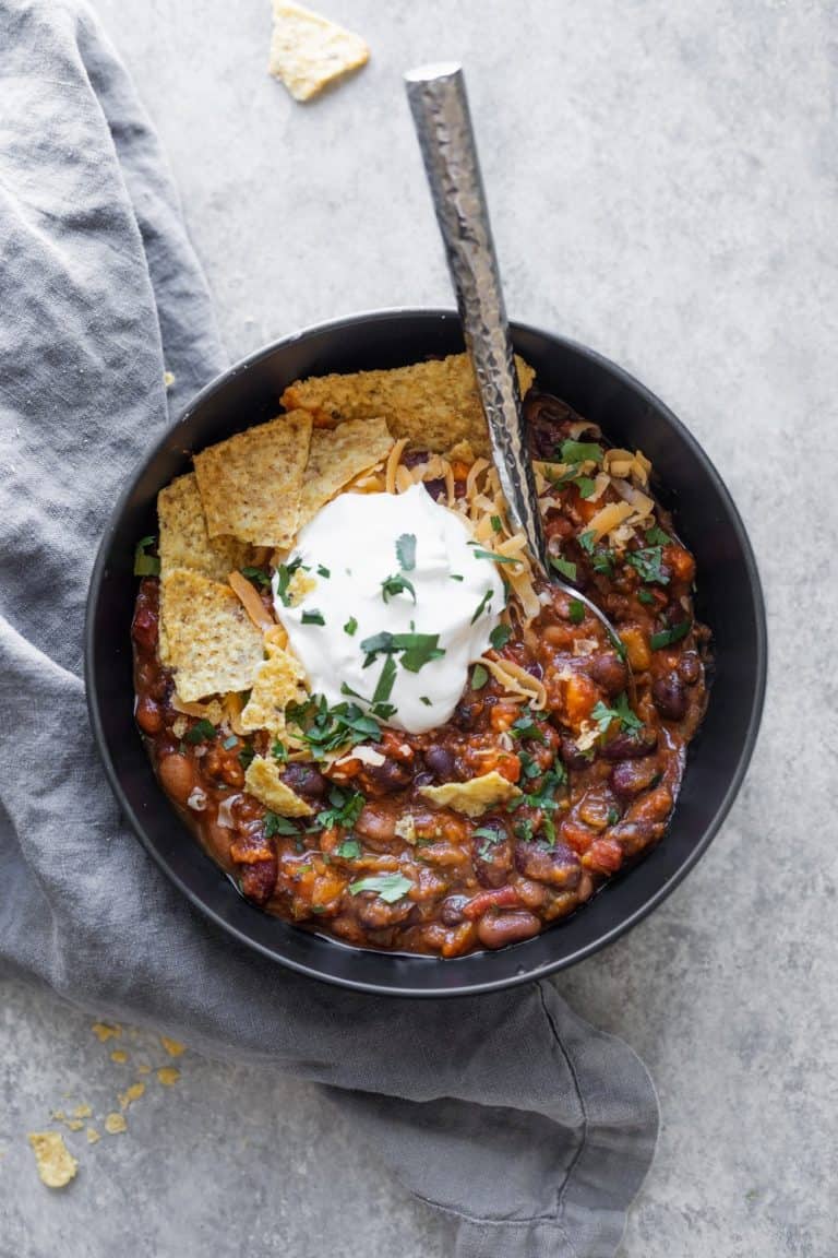 Vegetarian Bean Chili - Delish Knowledge