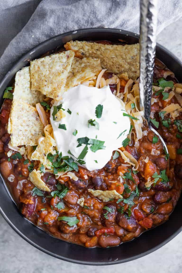 Vegetarian Bean Chili - Delish Knowledge