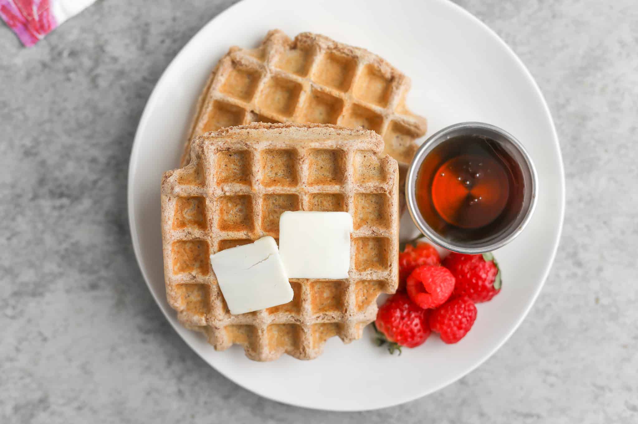 Whole Wheat Waffles (Vegan and Fluffy!)