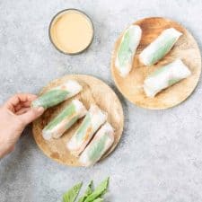 Vegan Summer Rolls with Fresh Basil - Delish Knowledge
