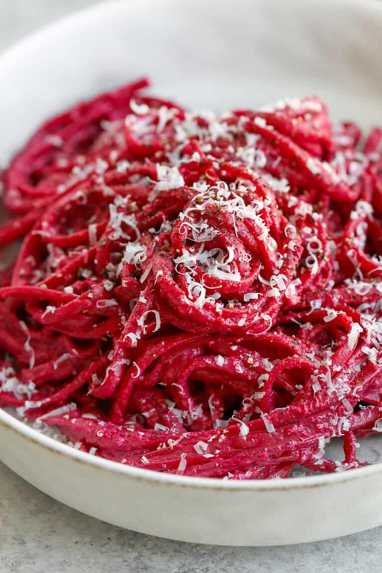 Creamy Beet Pasta (Only 6 Ingredients!)