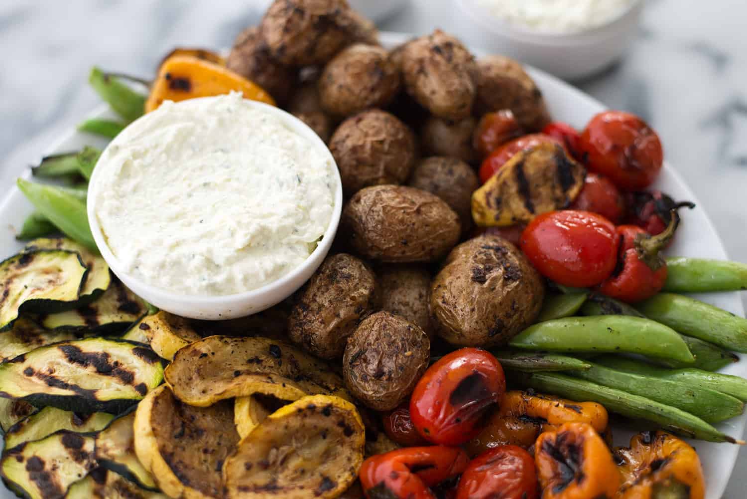 Grilled Vegetable Platter with Whipped Feta