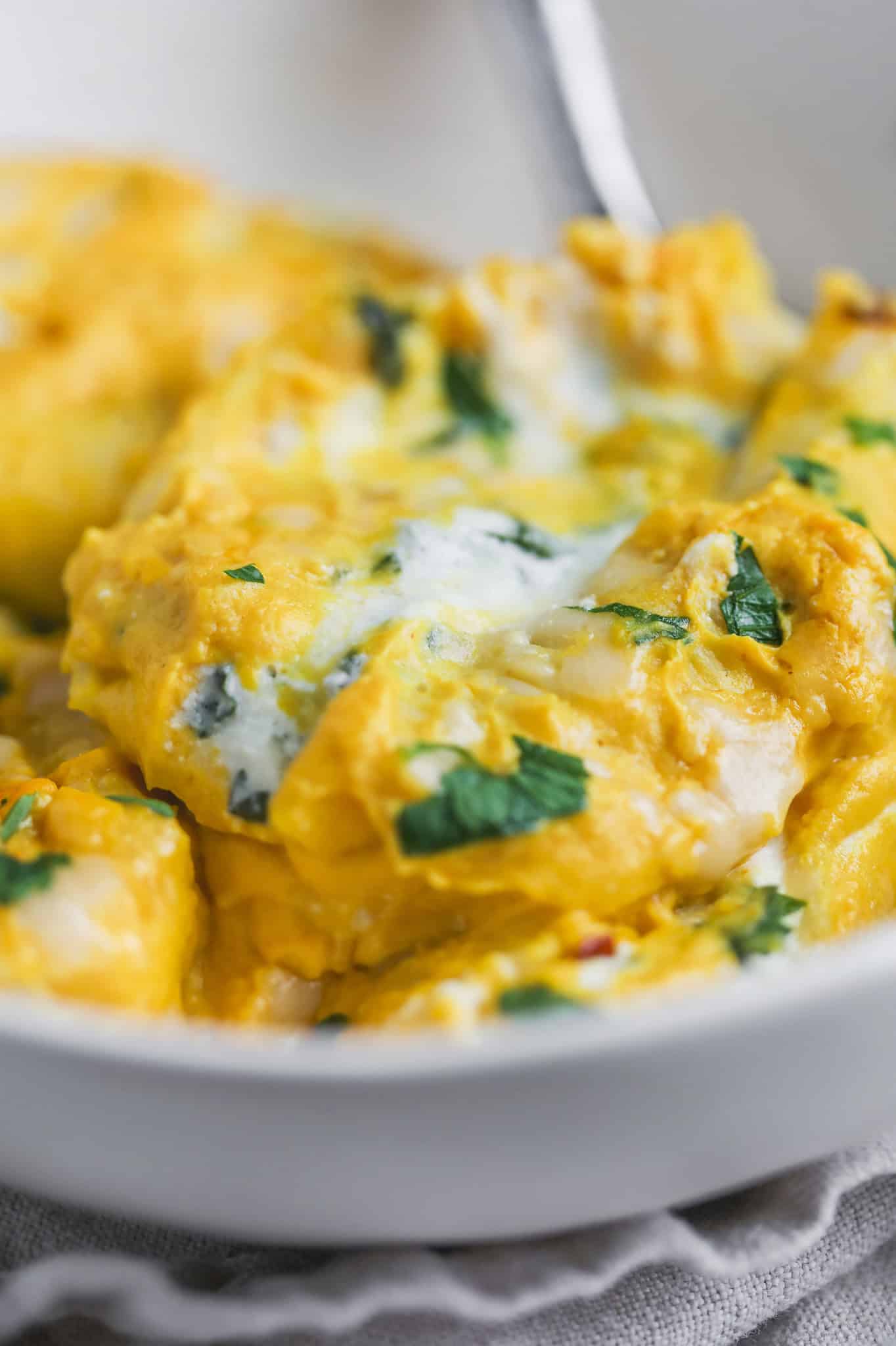 Pumpkin Stuffed Shells - Delish Knowledge