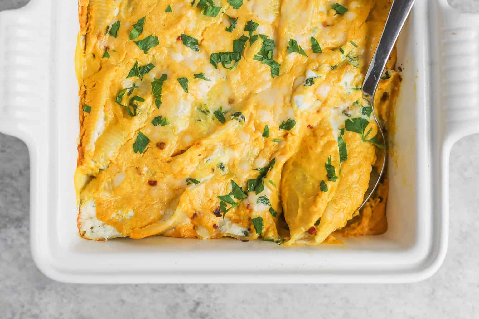 Pumpkin Stuffed Shells - Delish Knowledge