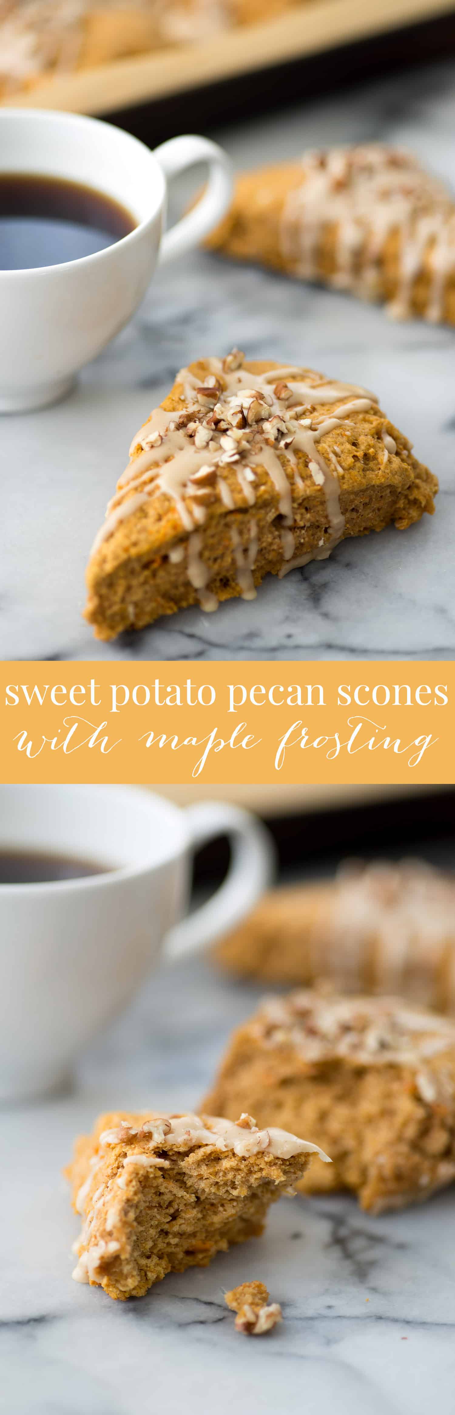 Sweet Potato Pecan Scones with Maple Glaze - Delish Knowledge