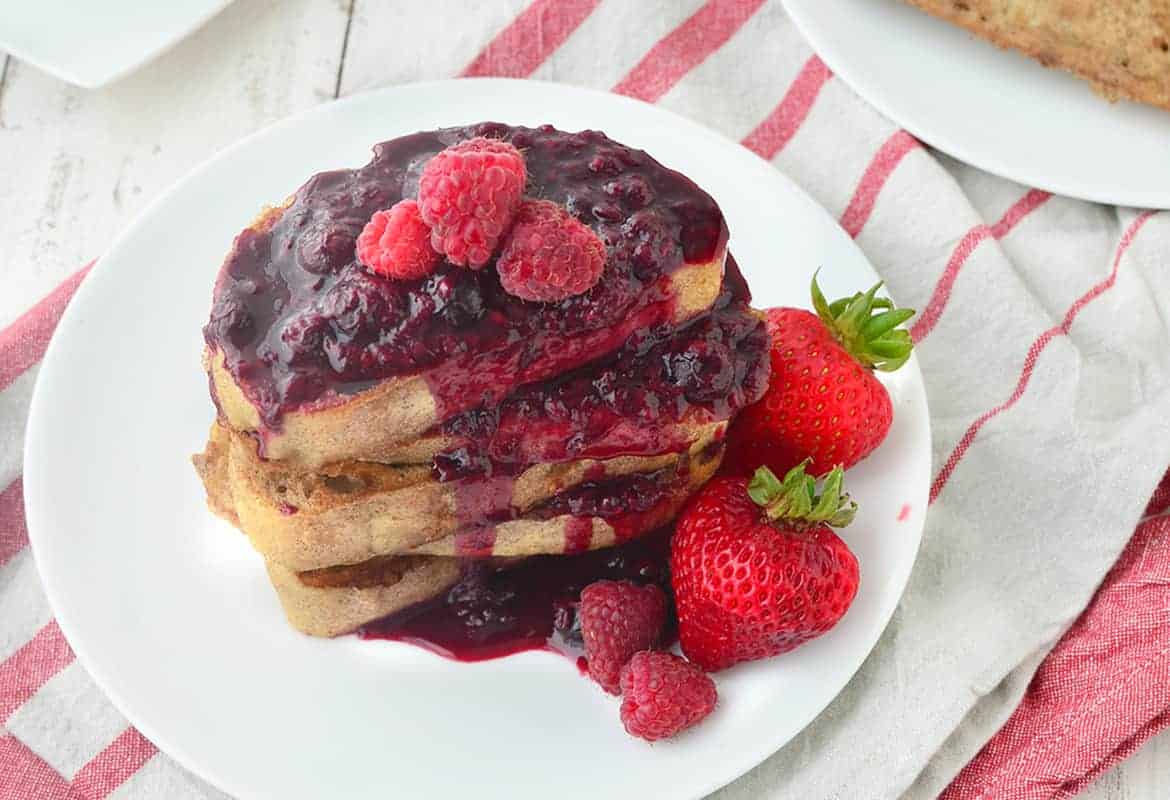 French Toast with Triple Berry Syrup - Delish Knowledge