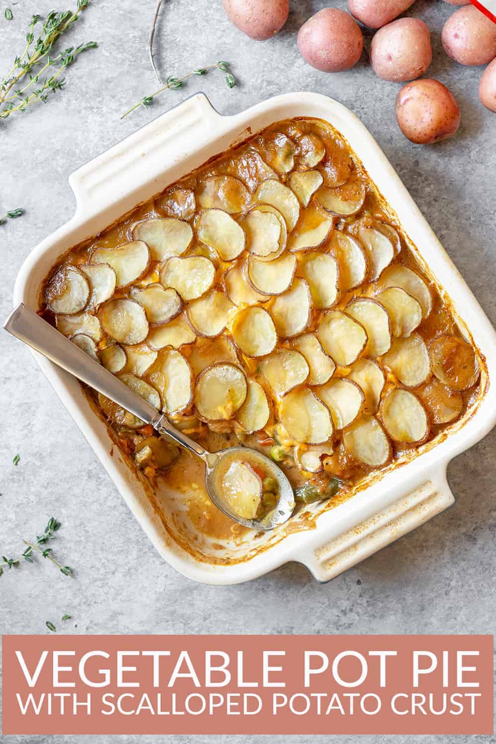Vegetable Pot Pie with Scalloped Potato Crust - Delish Knowledge