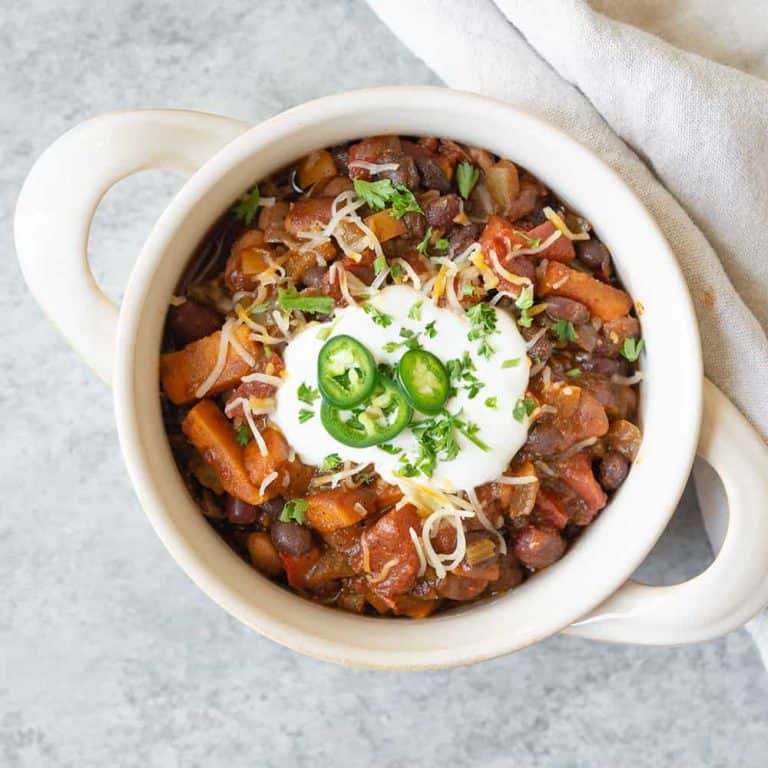 Vegetarian Bean Chili - Delish Knowledge